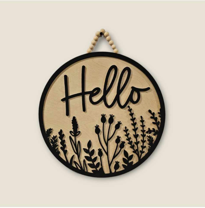 NEW PROJECT!! - Round Wildflower Hello Sign – The Barn Door Studio Ltd.