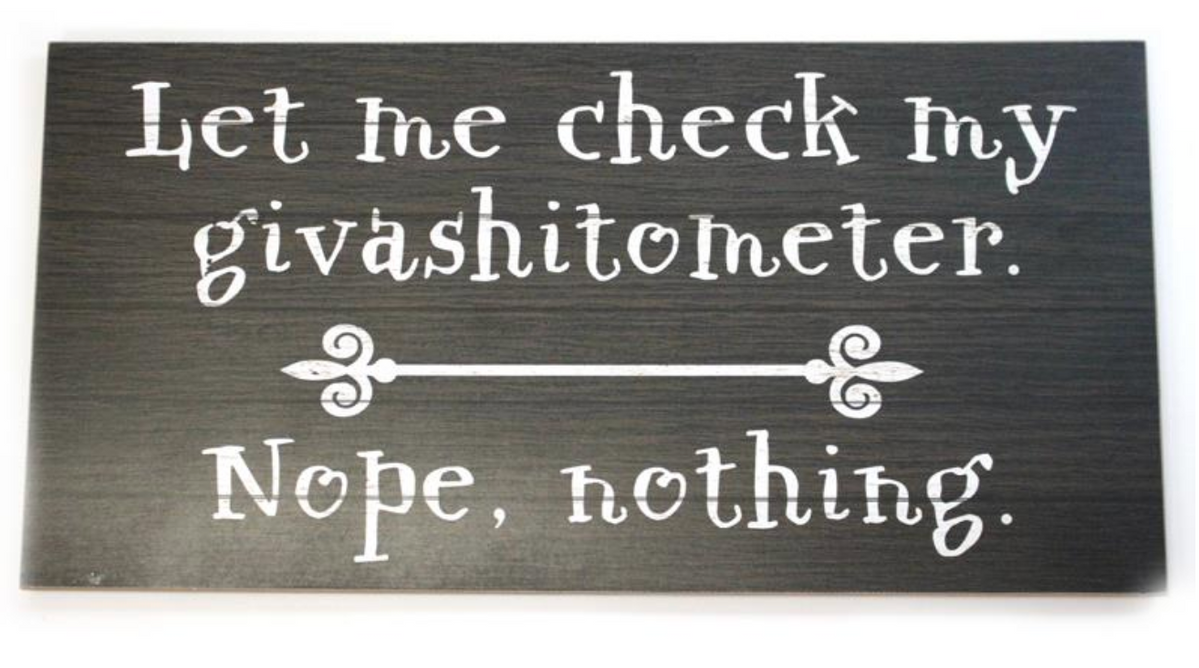 Giveashitometer Sign – The Barn Door Studio Ltd.